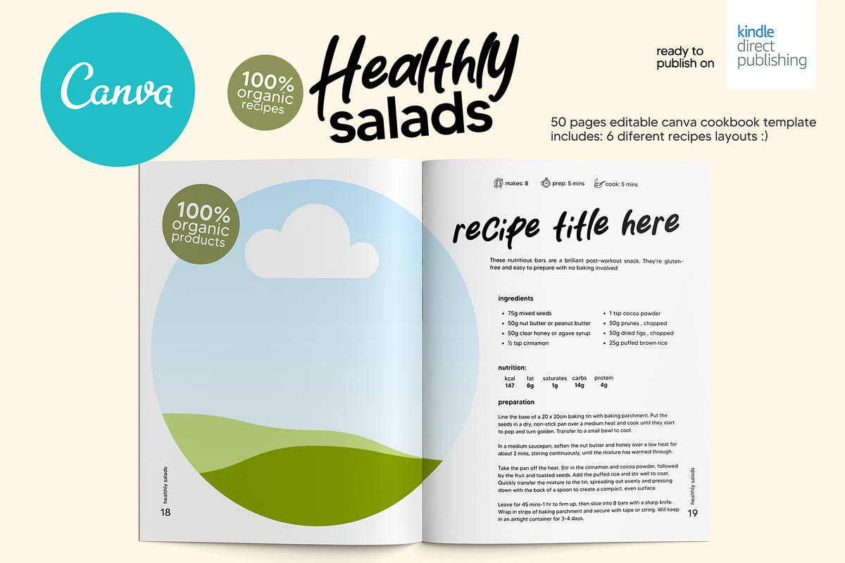 Canva Salads US Letter CookBook, a Magazine Template by DeLaGranSiete