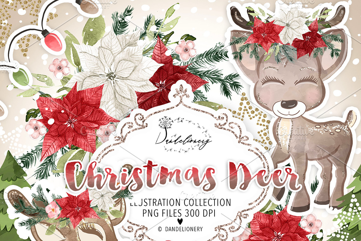 Christmas Deer design, an Illustration by designloverstudio