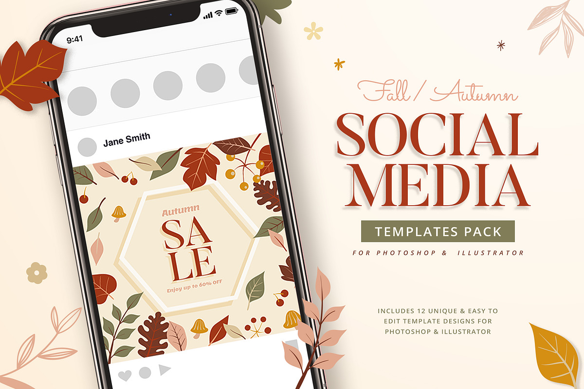 Special Edition Autumn / Fall Sale Social Media Templates | Creative Market