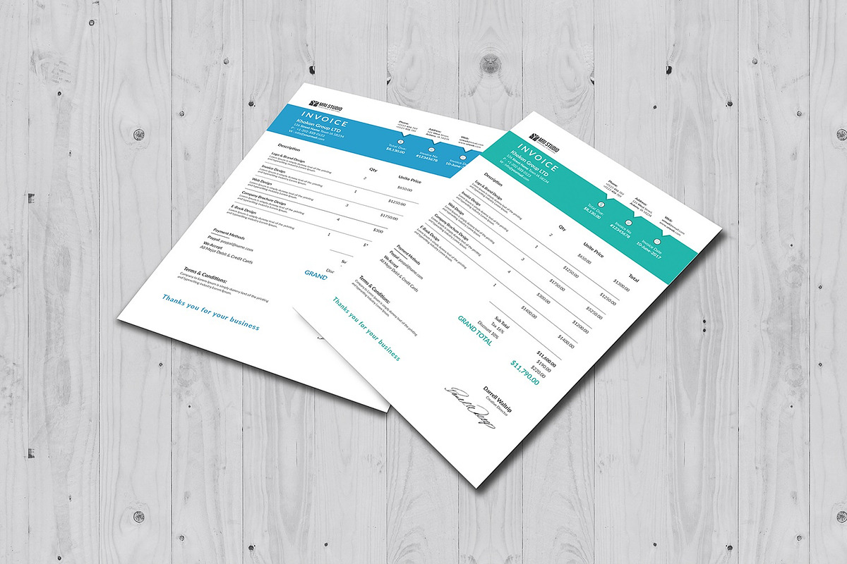 Creative Invoice Template, a Stationery Template by MRI STUDIO
