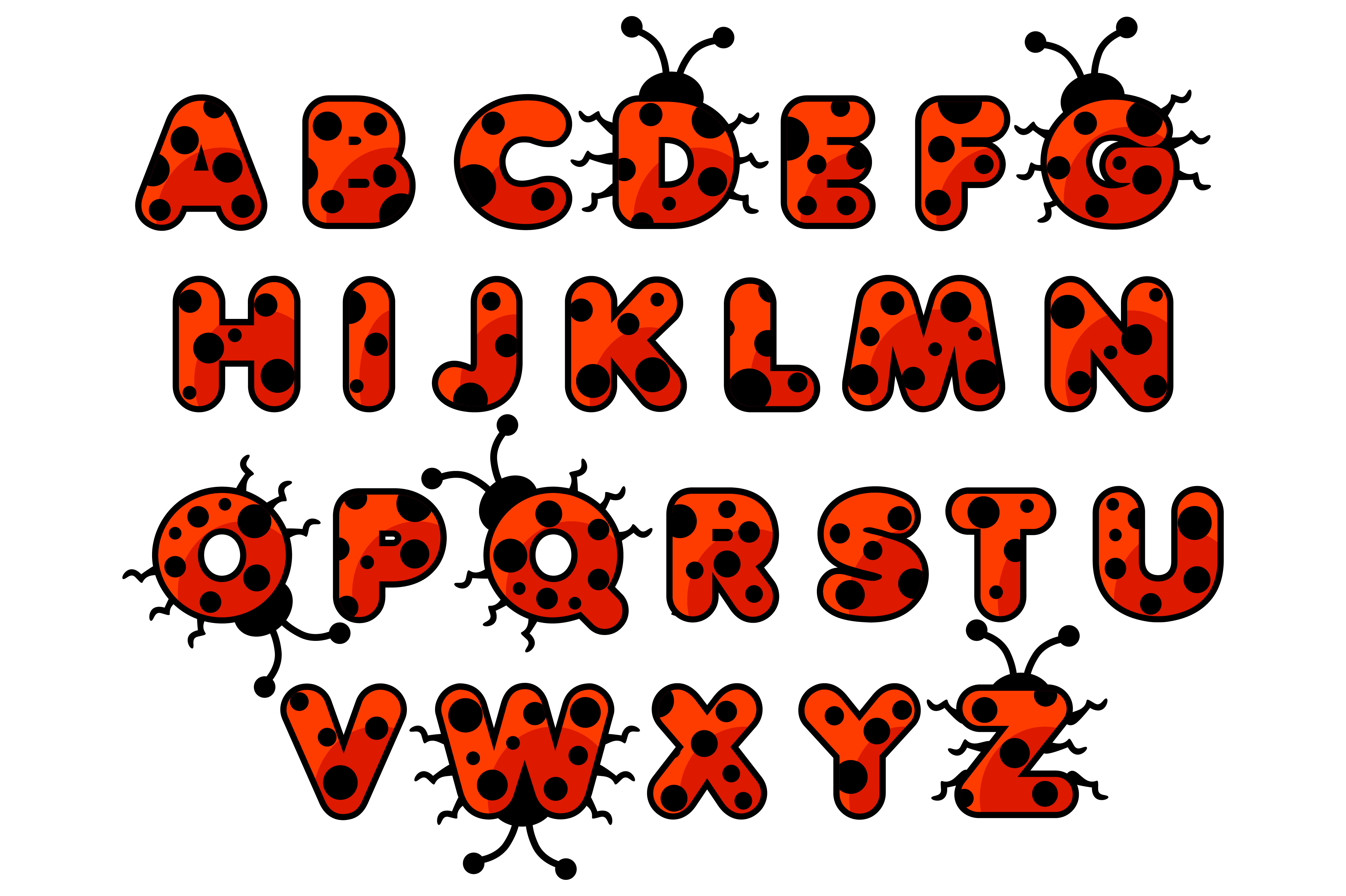 ladybug, alphabet and numbers, a Background Graphic by BabySofja ...