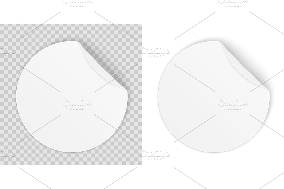 Round adhesive sticker curved corner, an Illustration by HAPPY VECTOR