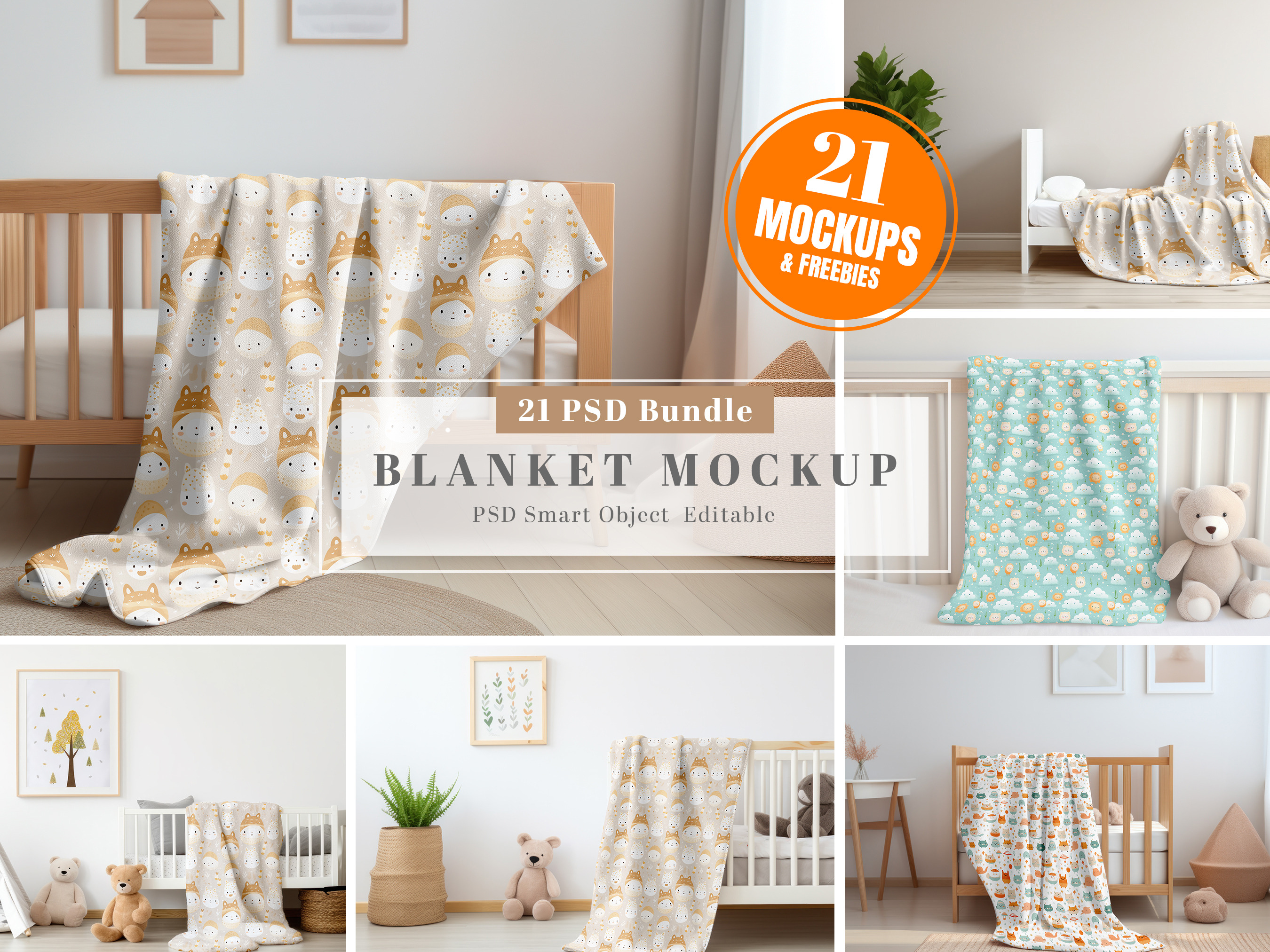 Baby Blanket Mock Up 21 PSD Bundle, an Apparel Mockup by TemplateBurst