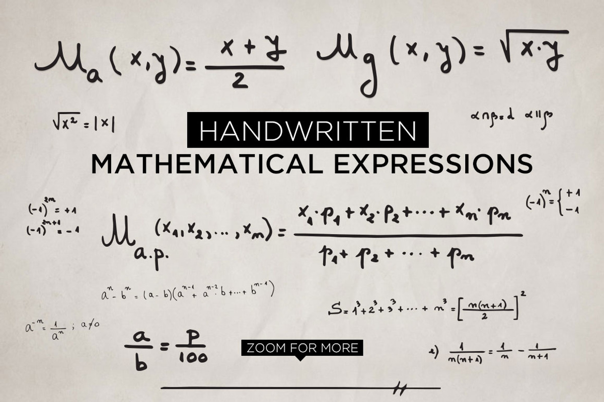 Handwritten Mathematical Expressions, a Graphic by DesignSomething