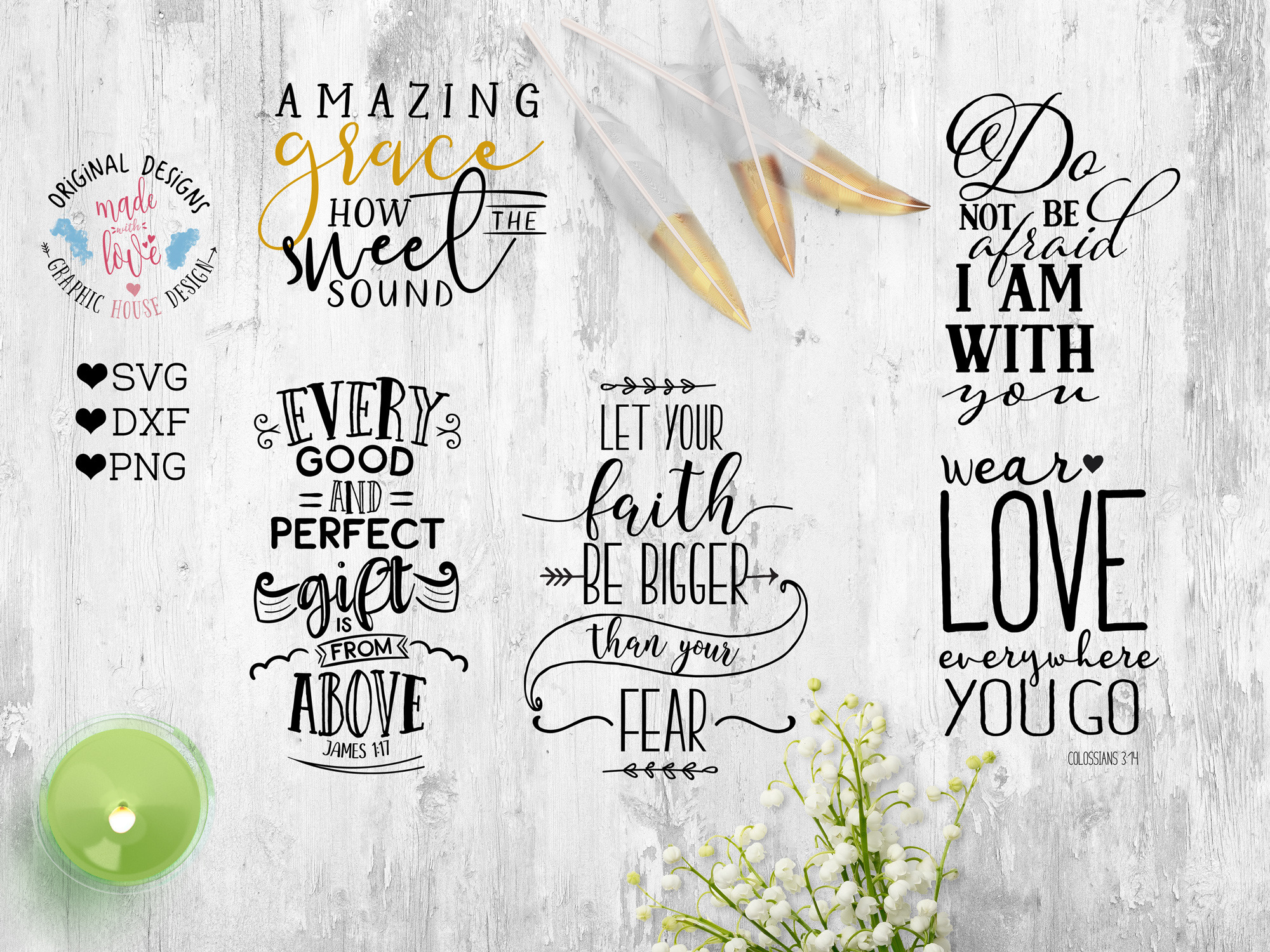 Bible Verse / Scripture Bundle, an Illustration by Graphic House Design P.C