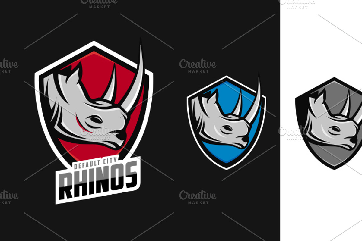 Rhino sports logo template, a Branding & Logo Template by 1baranov