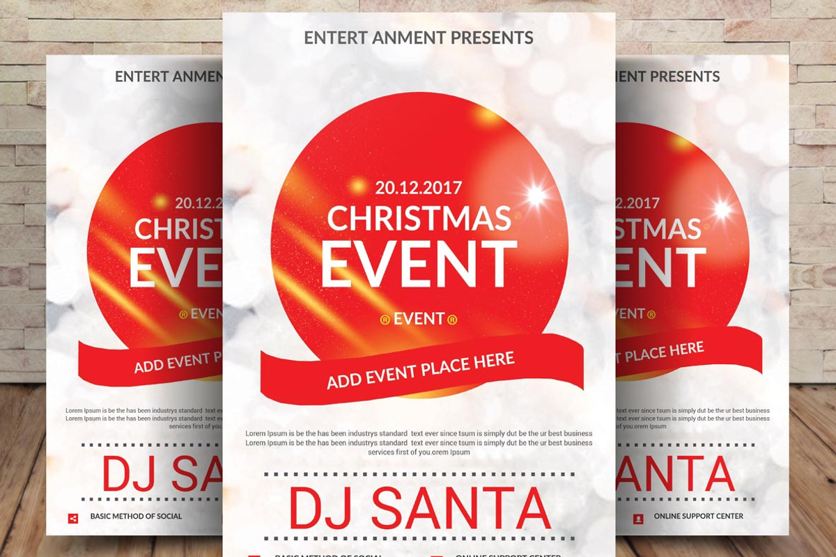 Christmas Event Poster Template, a Flyer Template by graphicforest