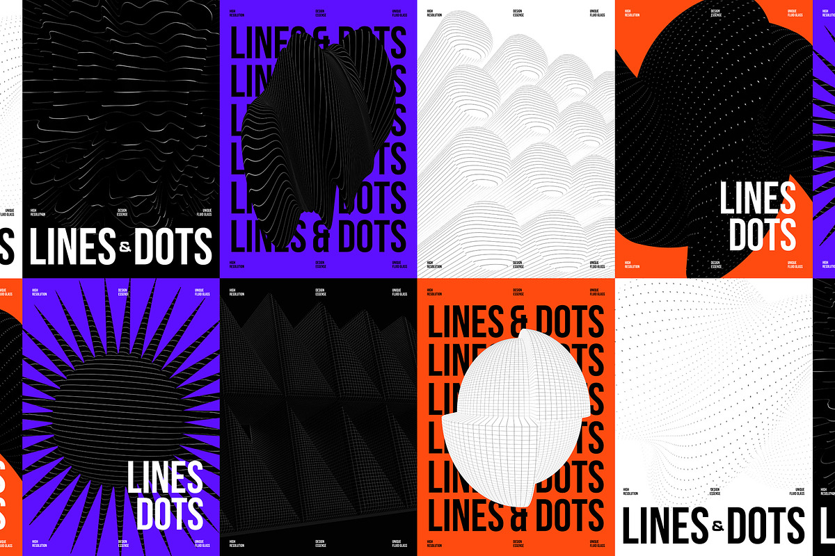 390+ Lines & Dots 3D Shapes, an Object Graphic by assetpro.design