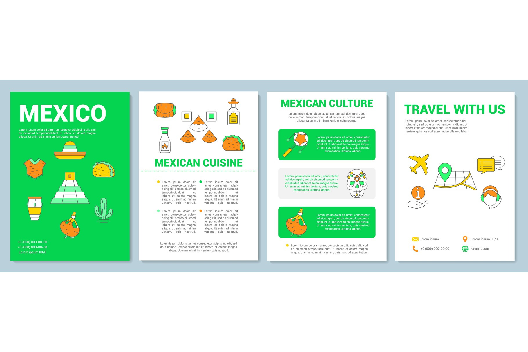 Mexico brochure template layout | Brochure Templates ~ Creative Market