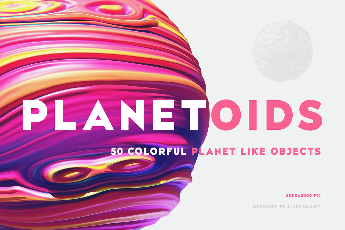 Planetoids - 50 Decorative Objects, an Object Graphic by AlienValley