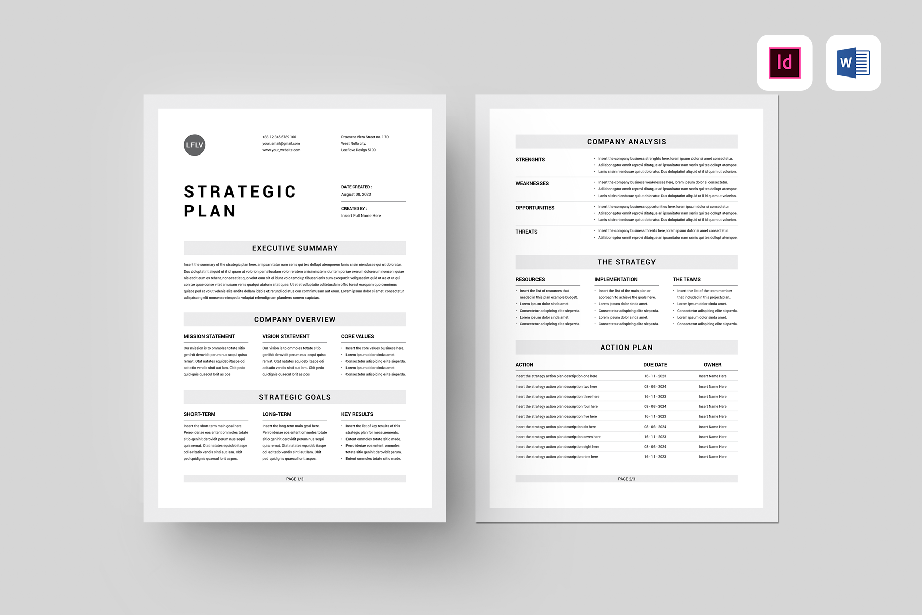 Strategic Plan | MS Word & Indesign, a Stationery Template by Leaflove