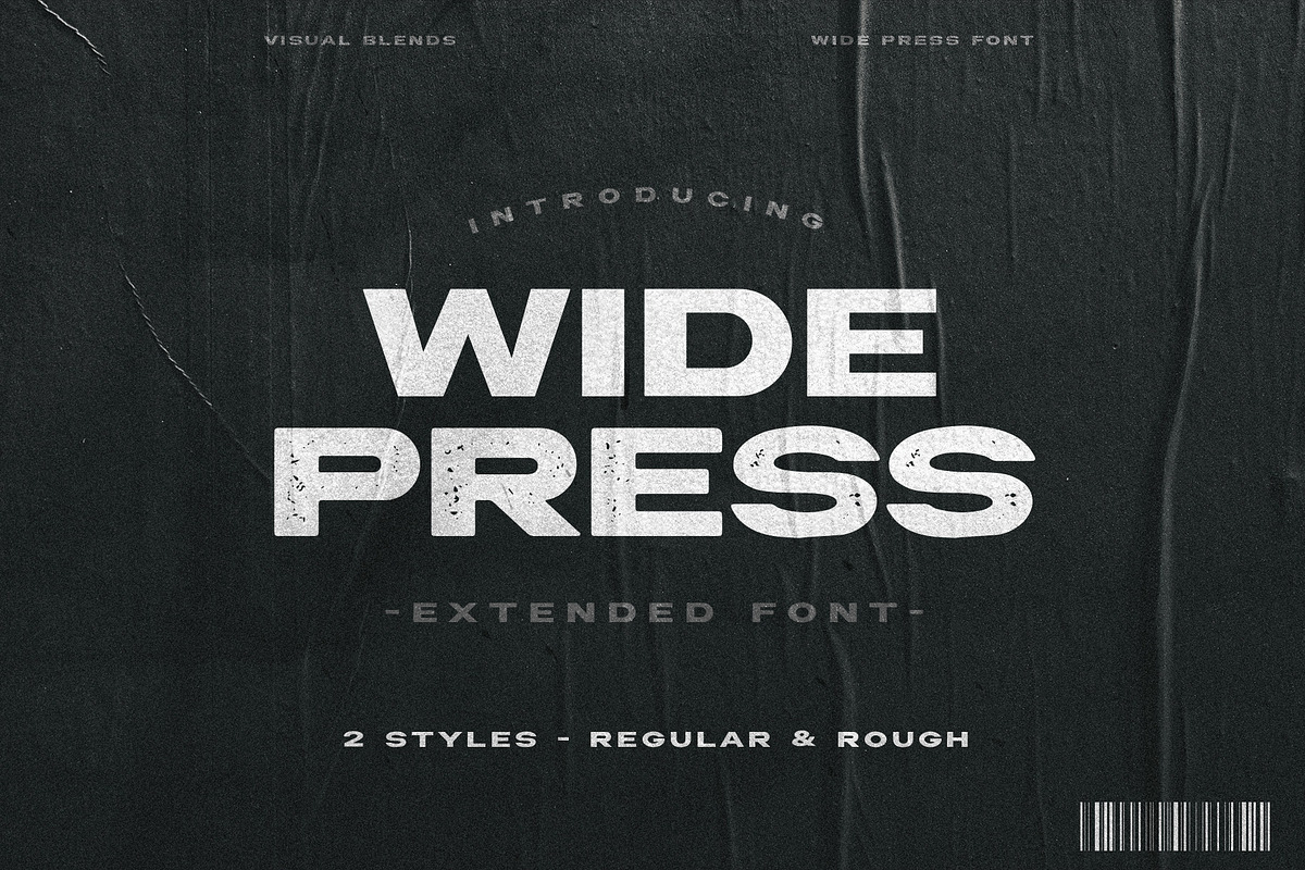 Wide Press - Extended Font, a Sans Serif Font by Visual Blends