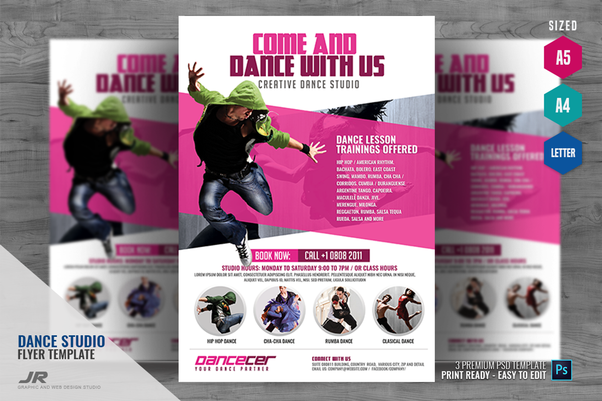 Dance Studio Promotion Flyer, a Flyer Template by PSDPixel