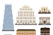 Hotel buildings vector illustration | Work Illustrations ~ Creative Market