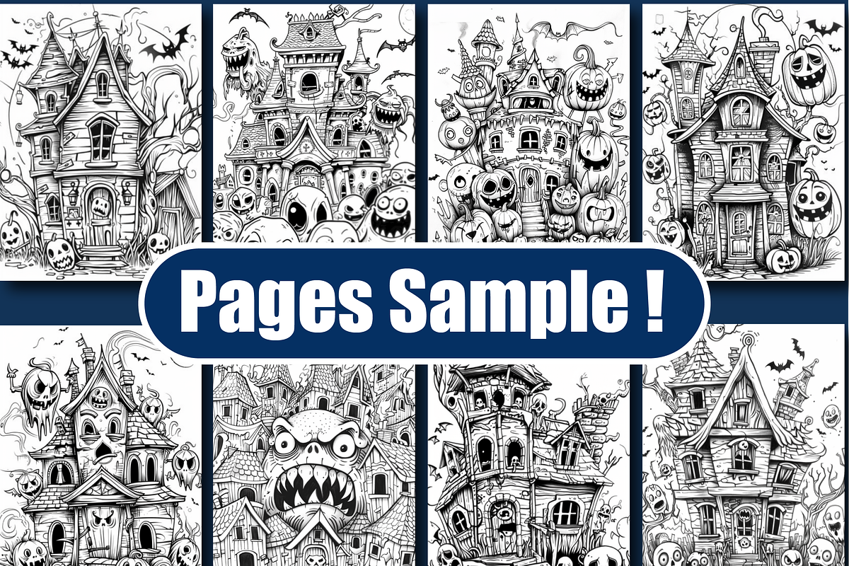 Halloween Hunted House Coloring Book, an Animal Illustration by ...
