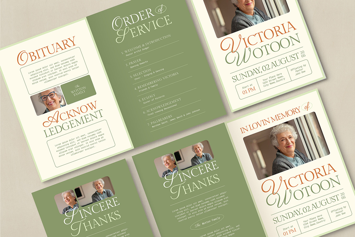Simple Funeral Program Template, a Card Template by Vynetta