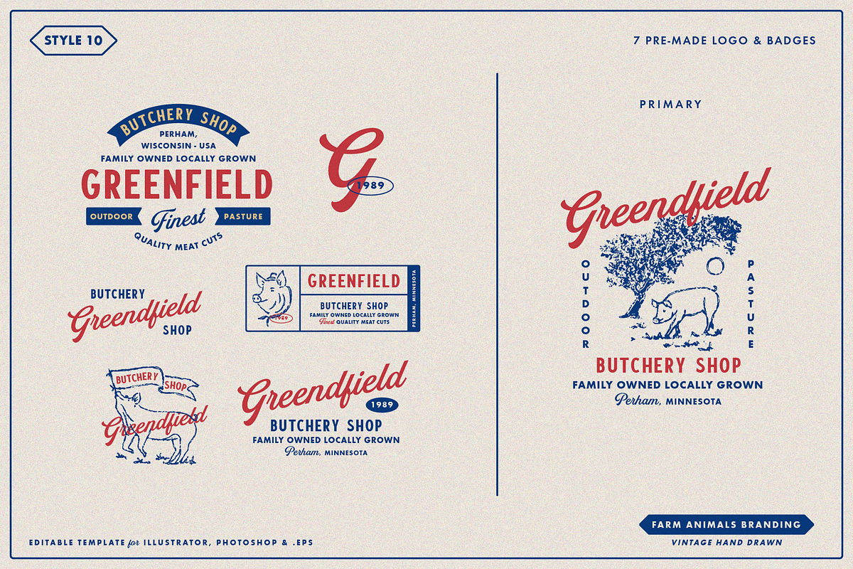 Farm Animals Branding, a Branding & Logo Template by Refolve Design