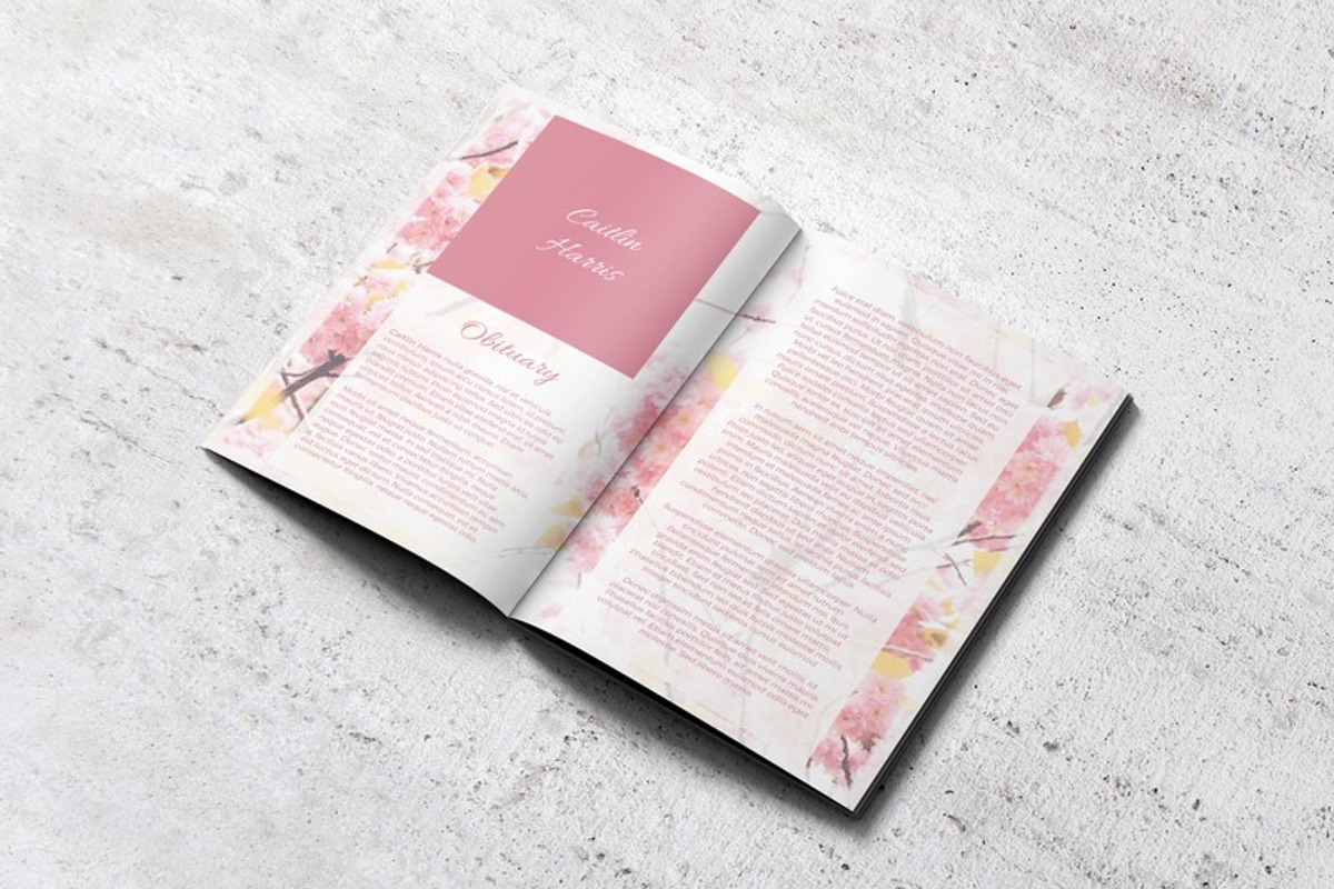 8-Page Funeral Booklet Sweet Blossom, a Brochure Template by Final Tribute