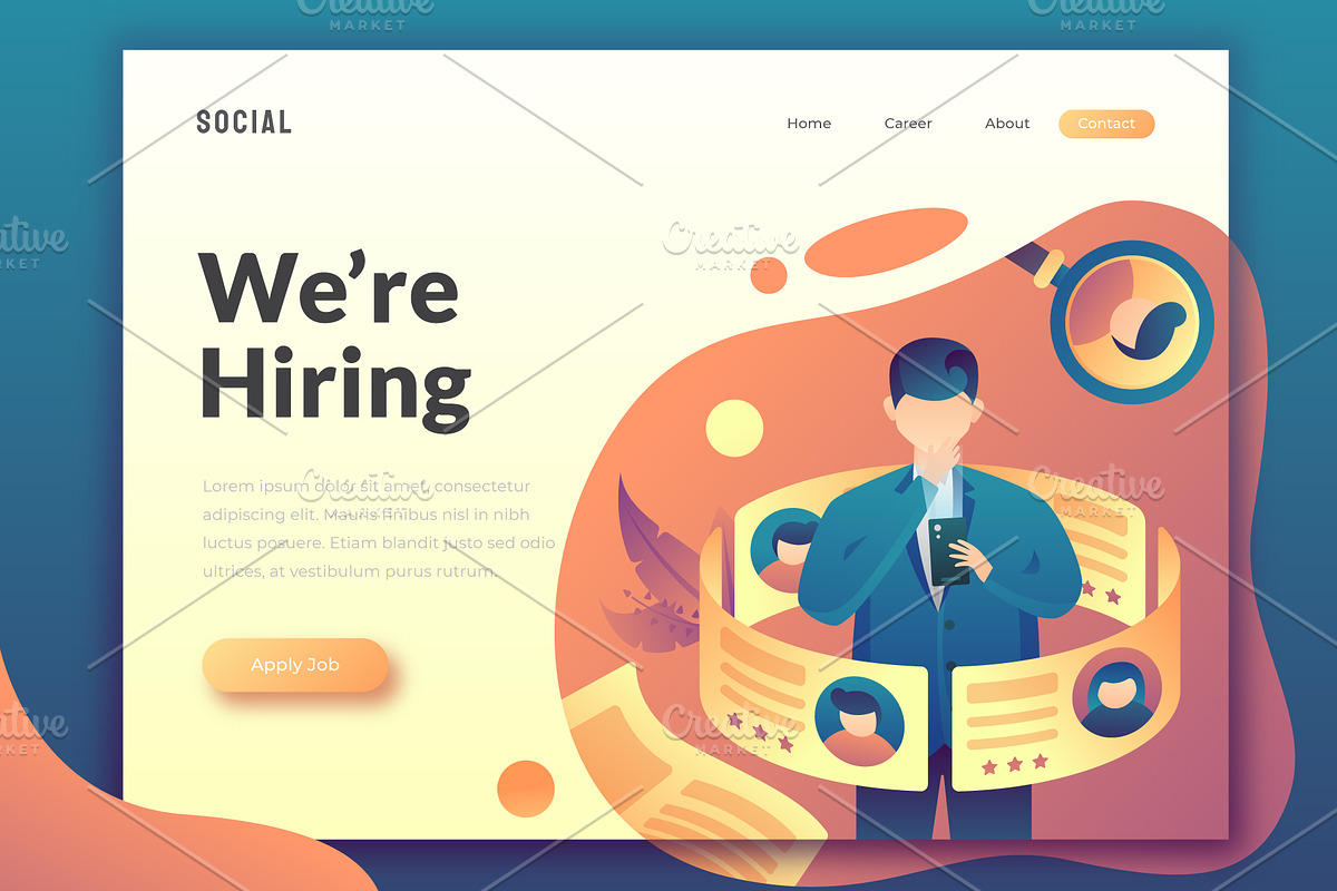 Hiring - Banner & Landing Page, a Templates & Theme by SLAB! Design