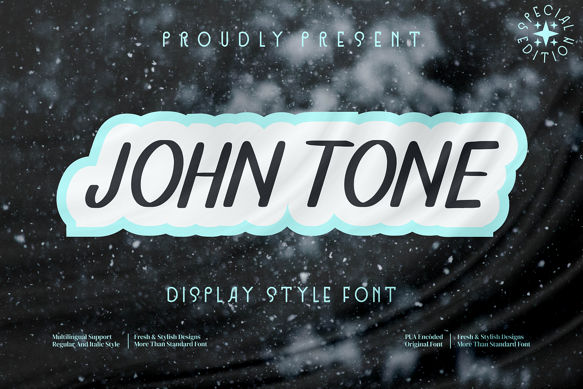 John Tone Display style font, a Sans Serif Font by mahstudios