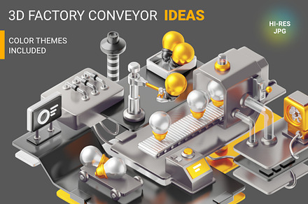 Set of isometric end 2D factory | Technology Illustrations ~ Creative ...
