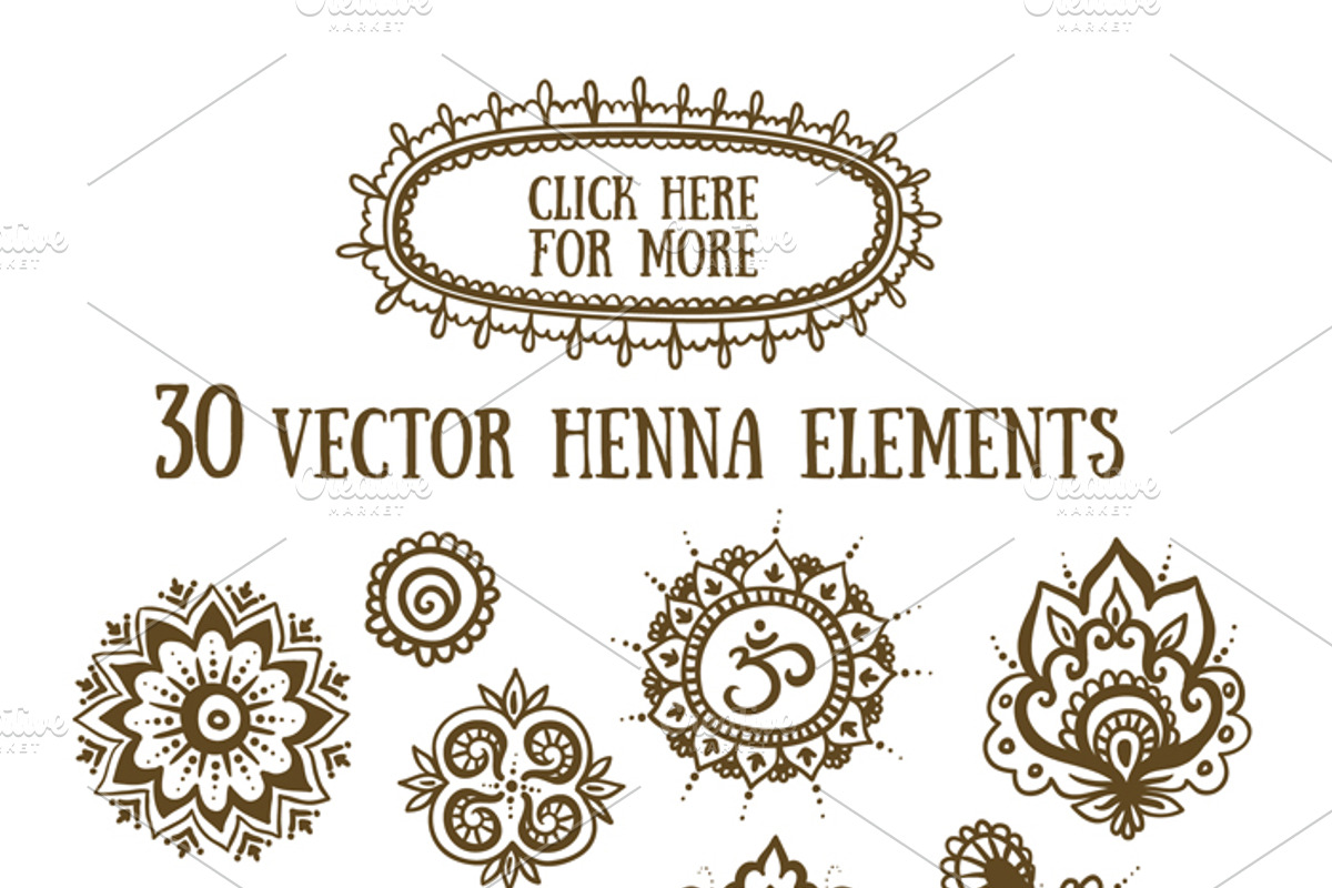 Henna vector hand- draw collection, a Pattern Graphic by Alenkakarabanova