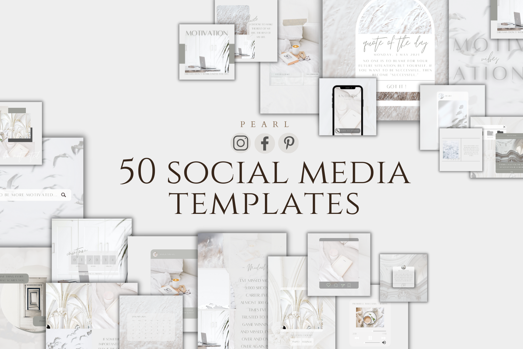 White Instagram Post Story Canva Kit, a Social Media Template by ...