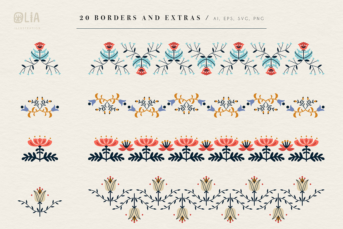 Folk Reflection | flora and fauna, a Decorative Illustration by Olia