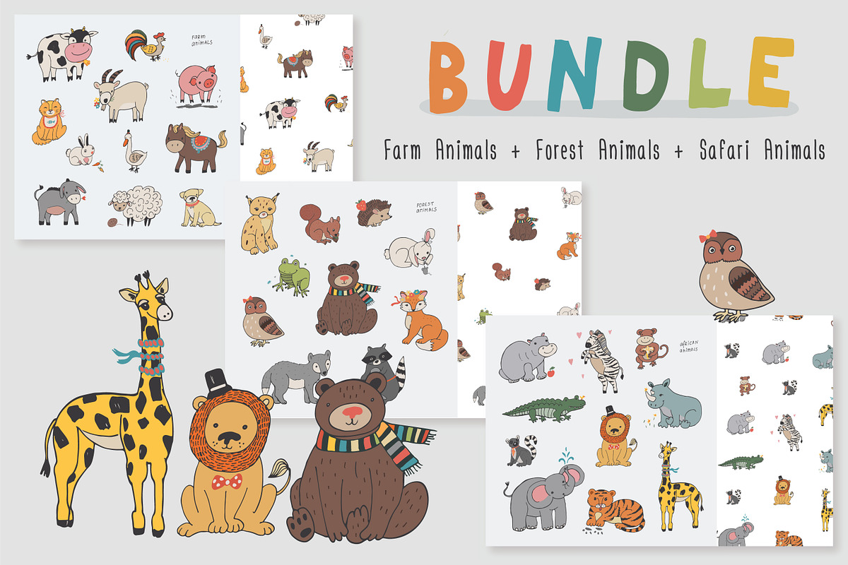 Animals Bundle, an Animal Illustration by GooseFrol | Creative Market