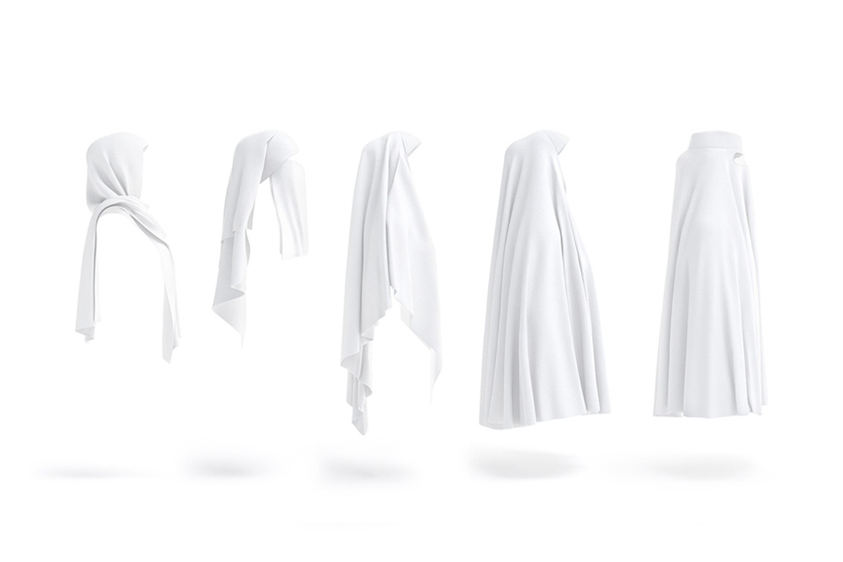 7 White Muslim Head Dress 3D Model, an Object 3D Model by rebrandy