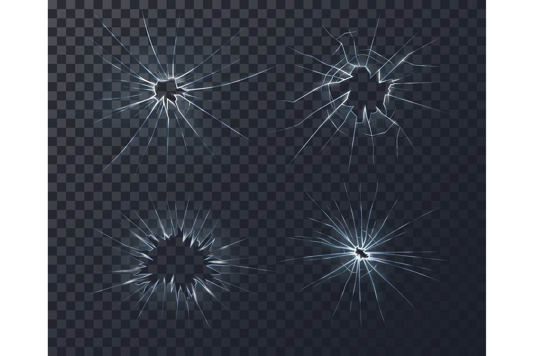 Set of isolated glassware cracks, an Object Graphic by GenziWorkshop ...