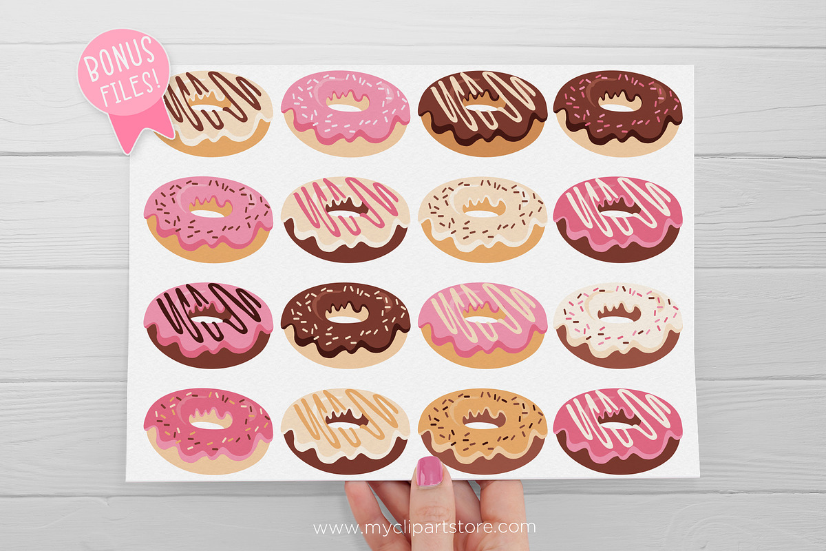 Donut Shop Clipart, Sweets, Candy, an Illustration by MyClipArtStore