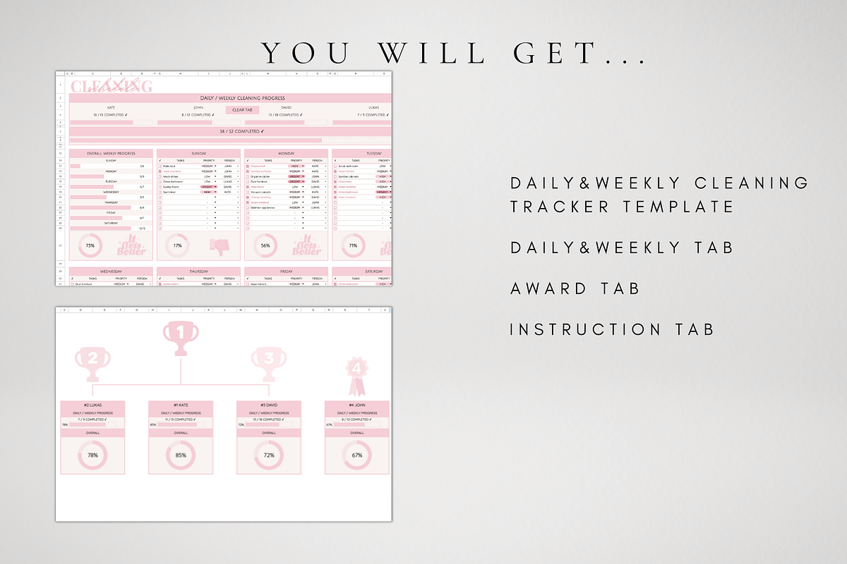 Editable Cleaning Planner Template, a Templates & Theme by BRANDcontent ...