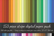 153 Piece Stripe Digital Paper, a Texture Graphic by The Geekery Store