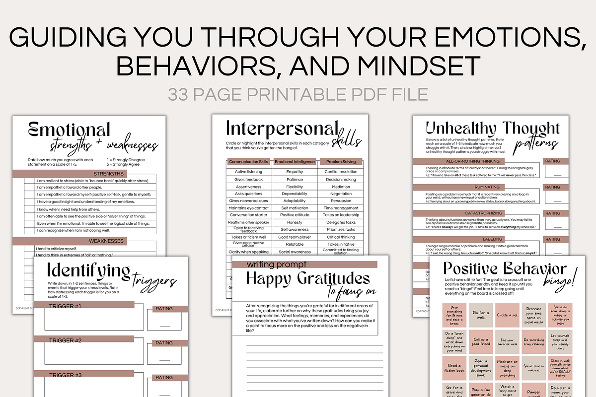 Printable Mental Health Journal PDF for Therapy