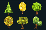 Stylized vector tree collection, an Illustration by Vectorstockersland