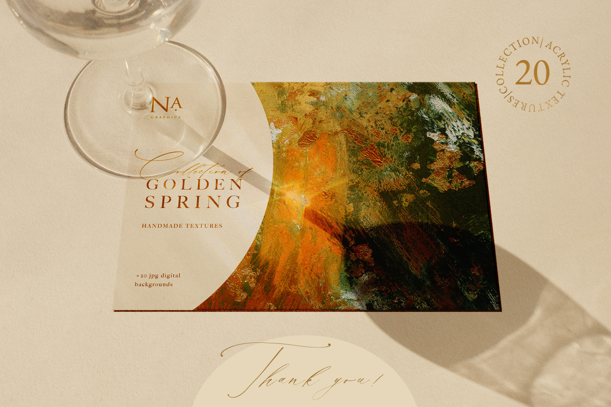 20 Golden Spring Acrylic Textures, a Texture Graphic by NassyArt