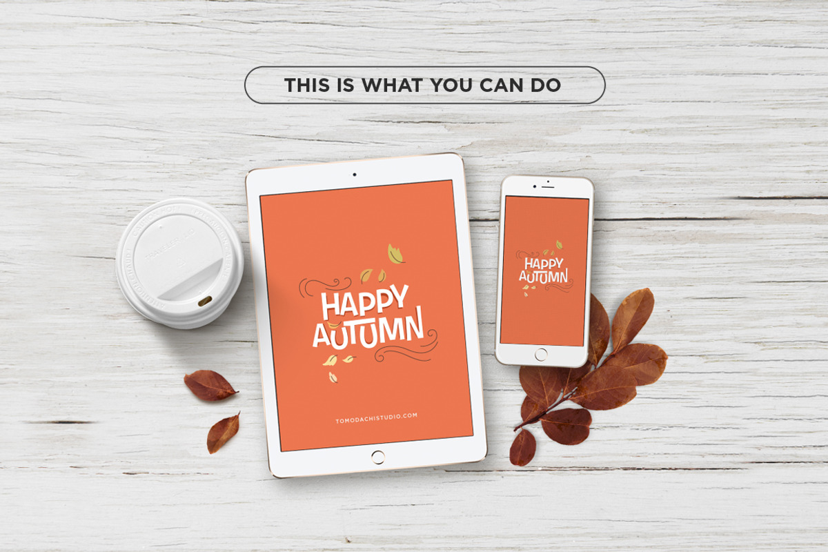 Mockup · Autumn ipad & iphone, an iPhone Mockup by tomodachi studio