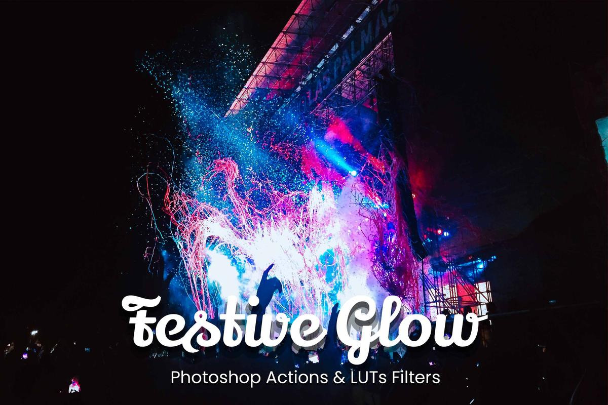 35 Festive Glow Photoshop Action - LUT