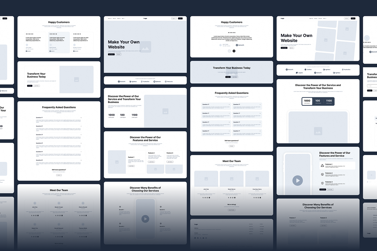 Landing Page & Website Sections Kit, an UI Kit Template by SLAB! Design
