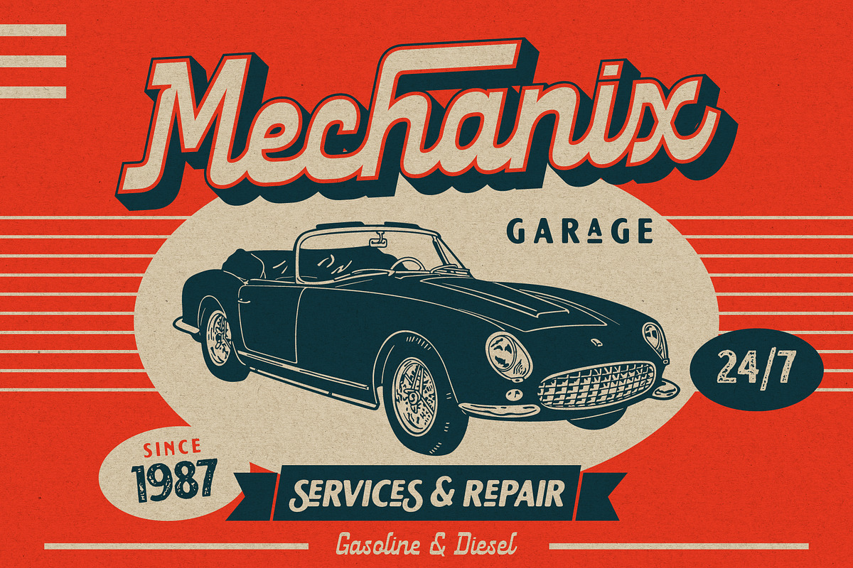 Roadwing Retro Automobile Fonts