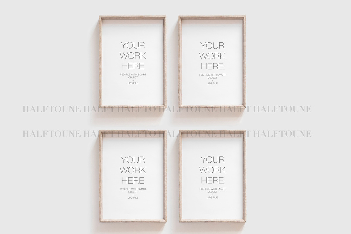 Mockup set of 4 Frames,Frame Mockup, a Graphic by HALFTOUNE