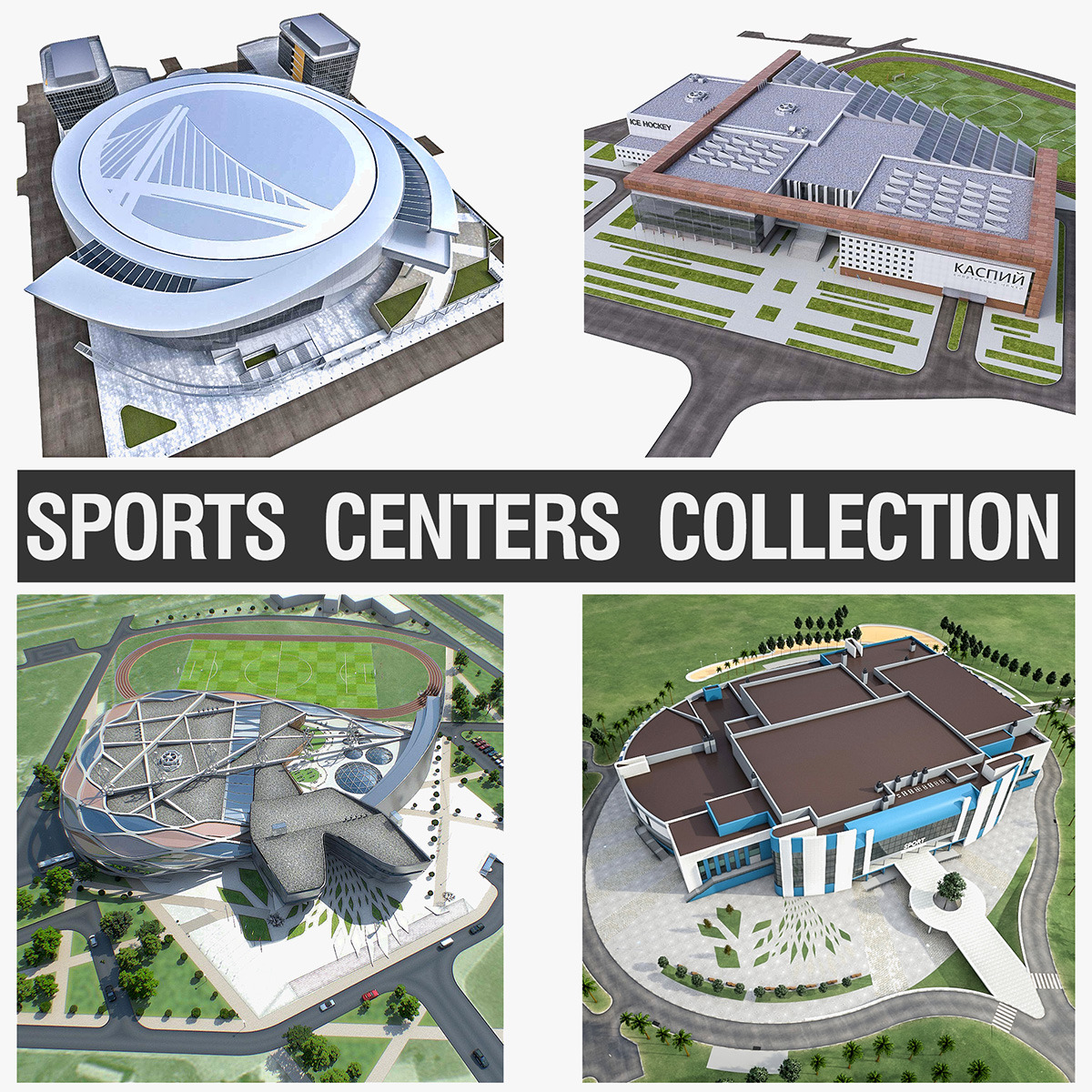 Sports Centers Collection, an Architecture 3D Model by monogroup