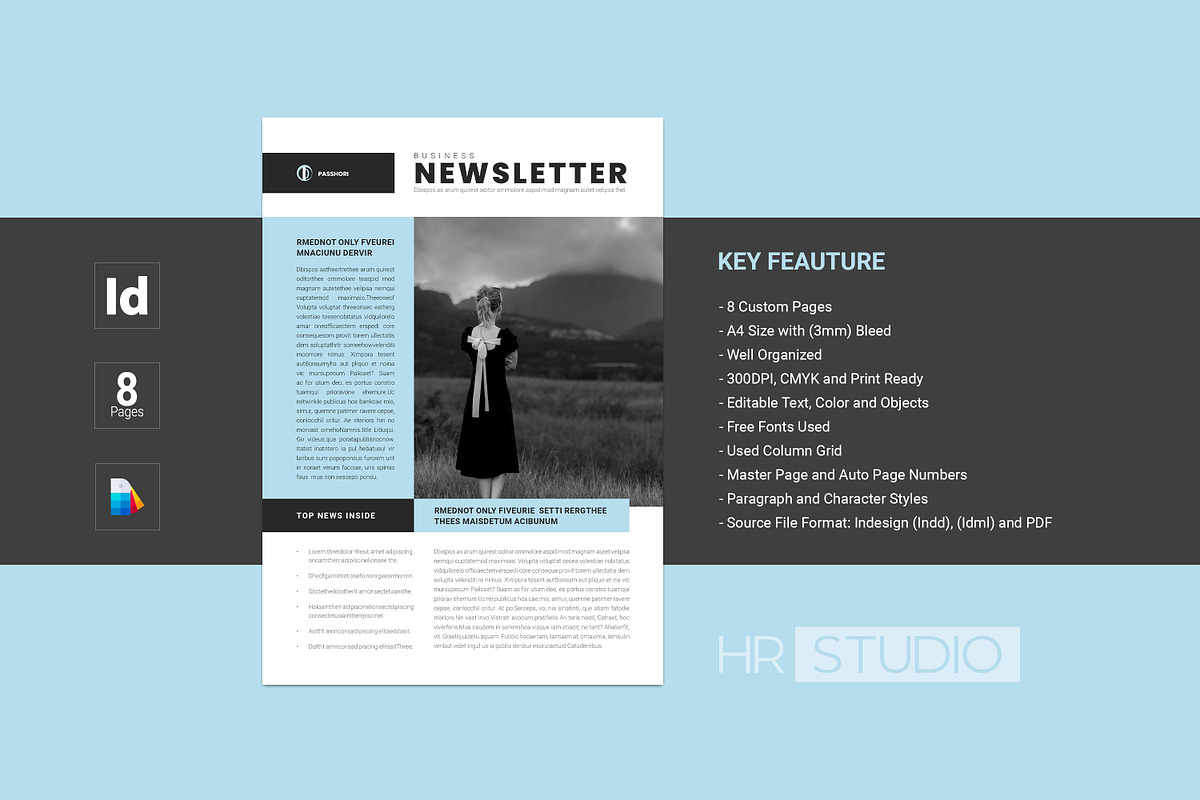 Newsletter Template | Adobe InDesign, a Brochure Template by HR Studio ...