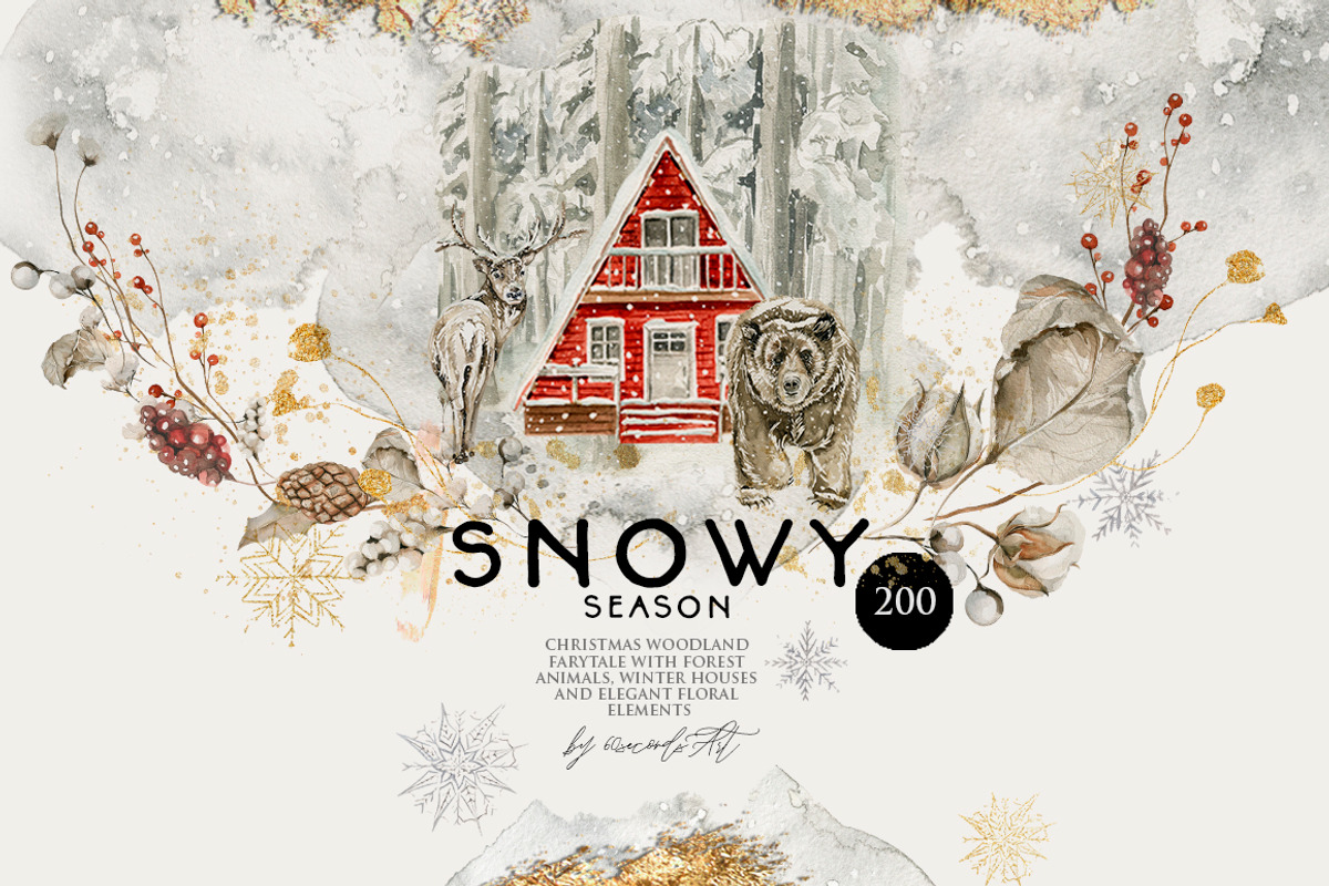 Christmas snowy season Winter forest, an Animal Illustration by ...