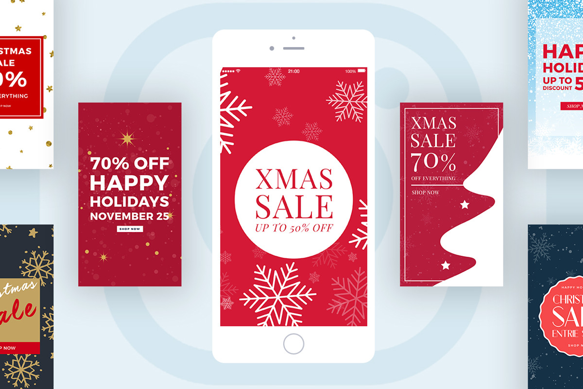 100 Christmas Instagram Stories, a Social Media Template by MinimalStudioCo