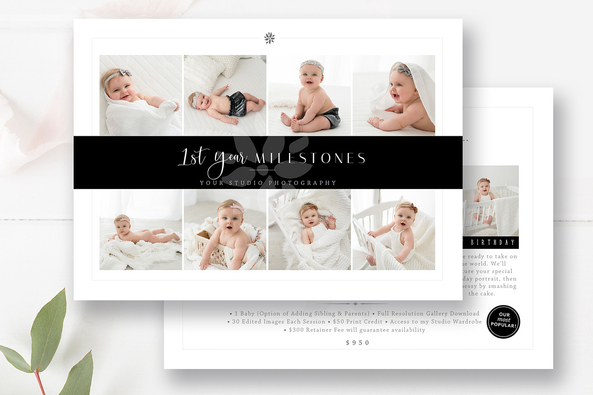 1st Year Milestone Photo Template, a Flyer Template by By Stephanie Design