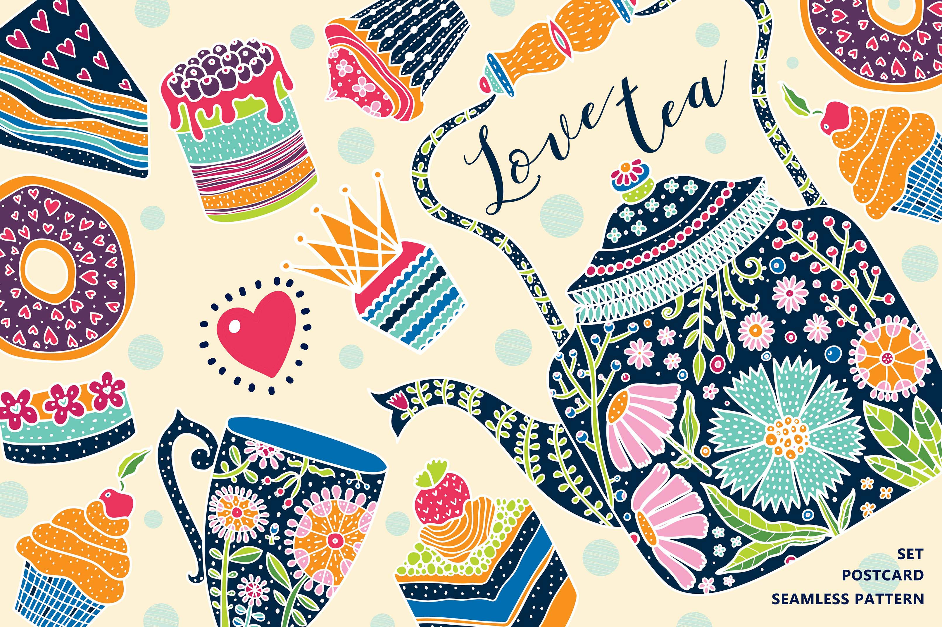Tea party. | Graphic Patterns ~ Creative Market