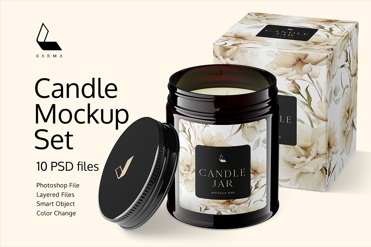Candle & Box PSD Mockup Set