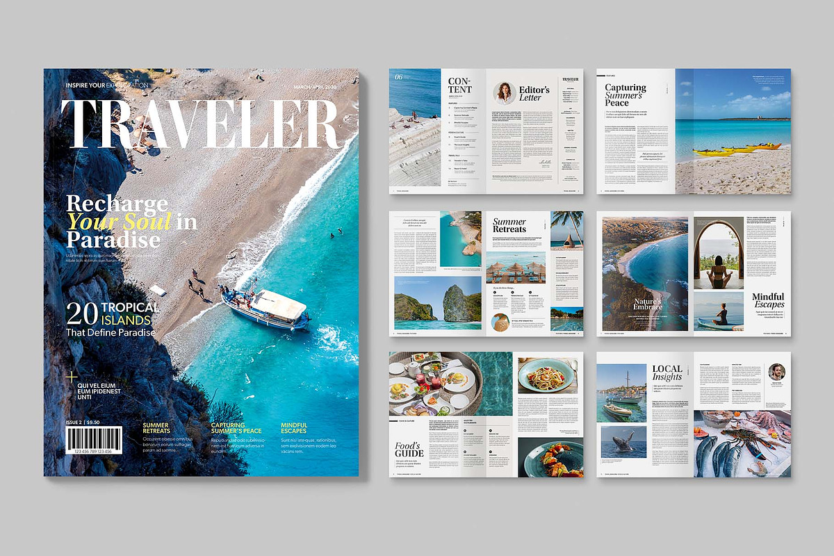 Traveler Magazine Letter Template, a Magazine Template by BrandPacks